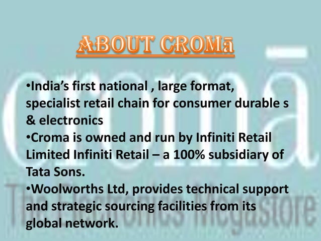 Presentation on Croma | PPTX