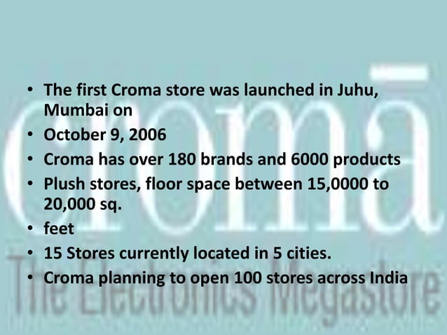Presentation on Croma | PPTX