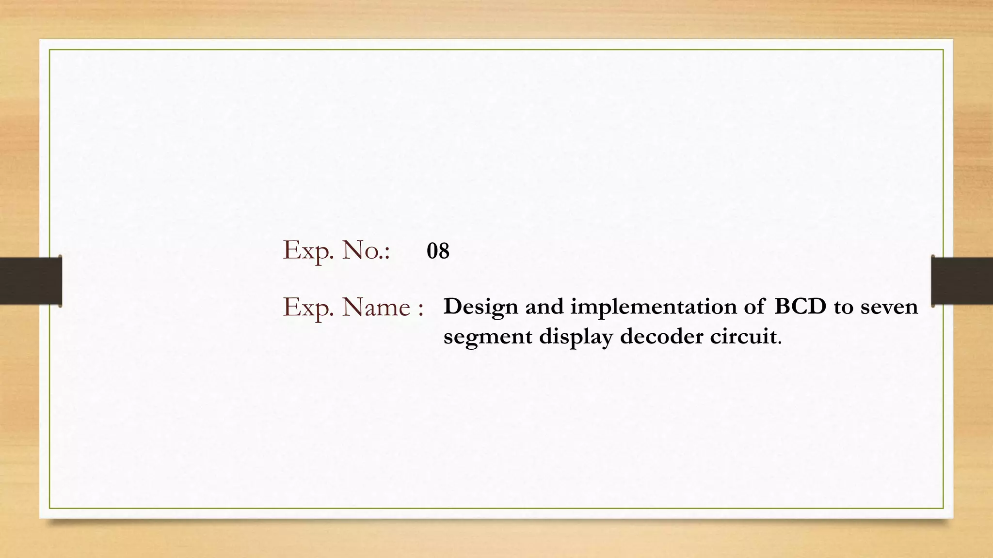 Seven segment display | PPTX
