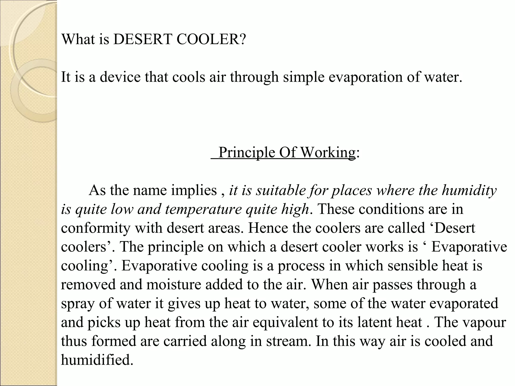 Presentation-on-desert-cooler | PPT