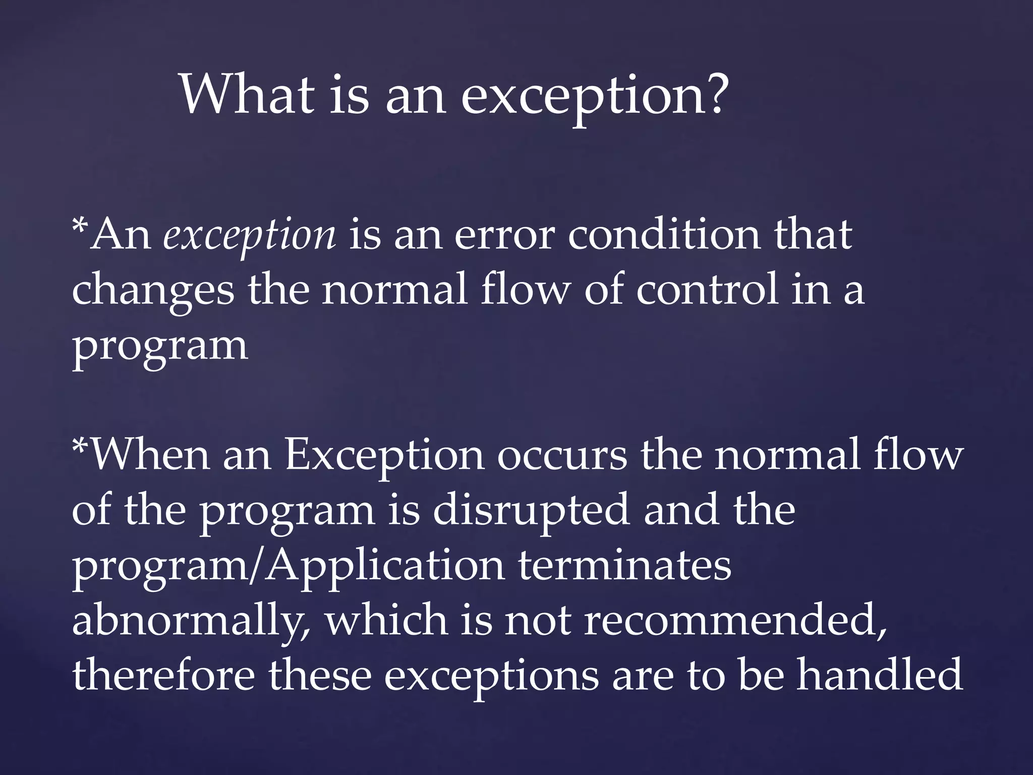 Presentation on-exception-handling | PPTX