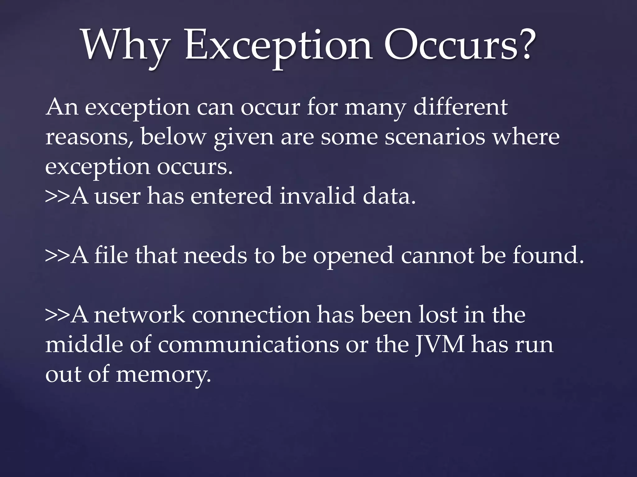 Presentation on-exception-handling | PPTX