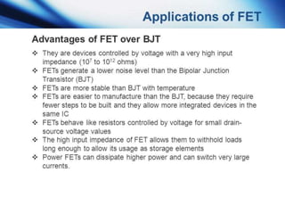 Presentation on-FET( Field Effect Transistor) | PPTX