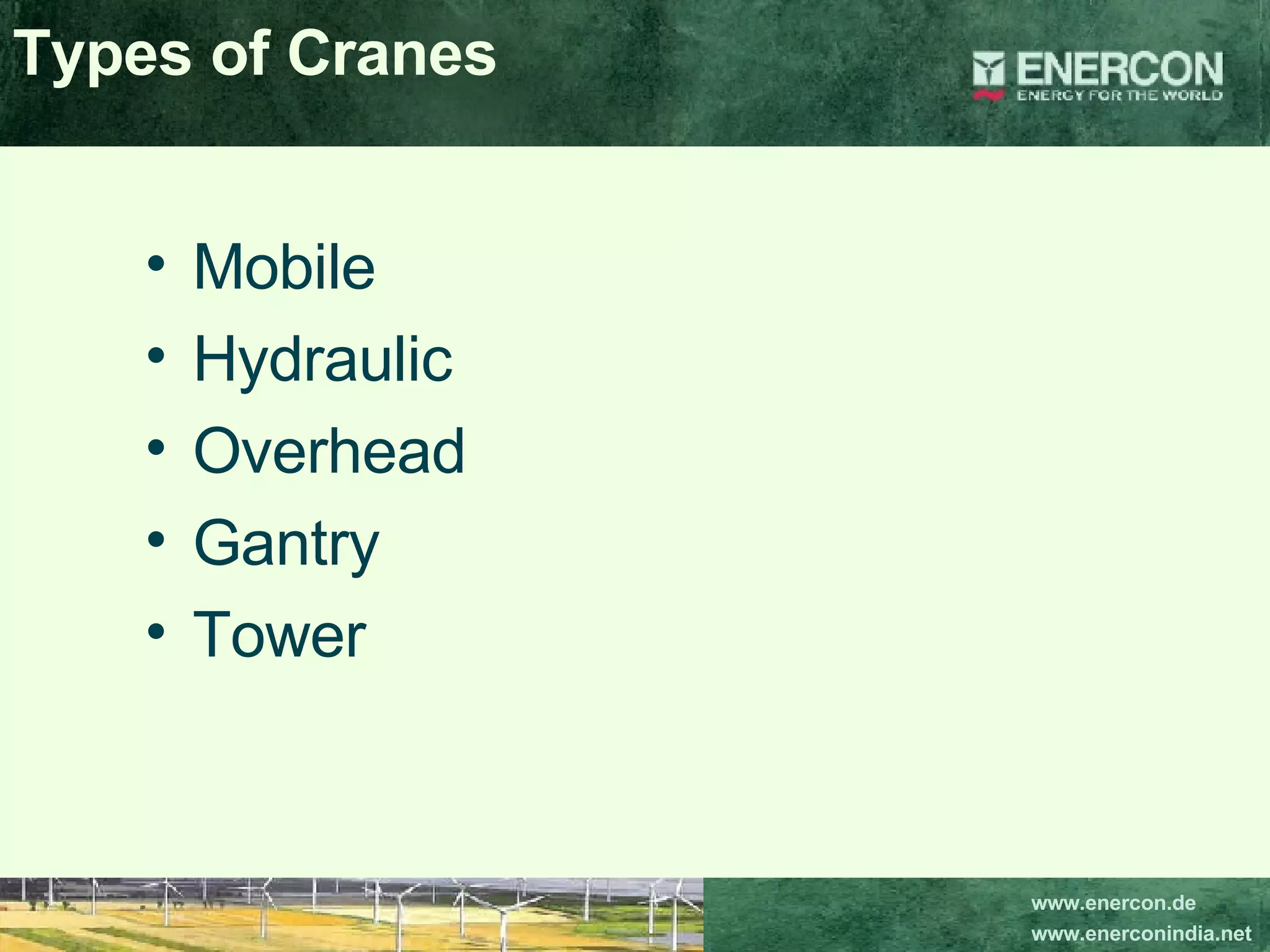 presentation on mobile cranes | PPT