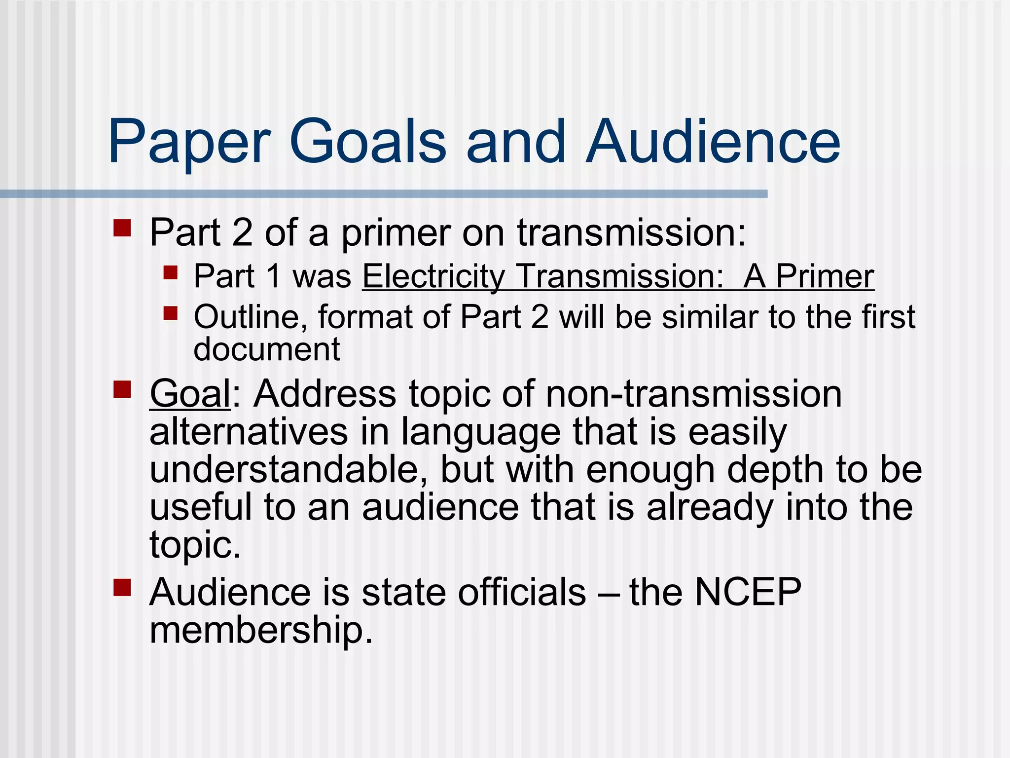 Non-Wires Alternatives to Building Transmission | PPT