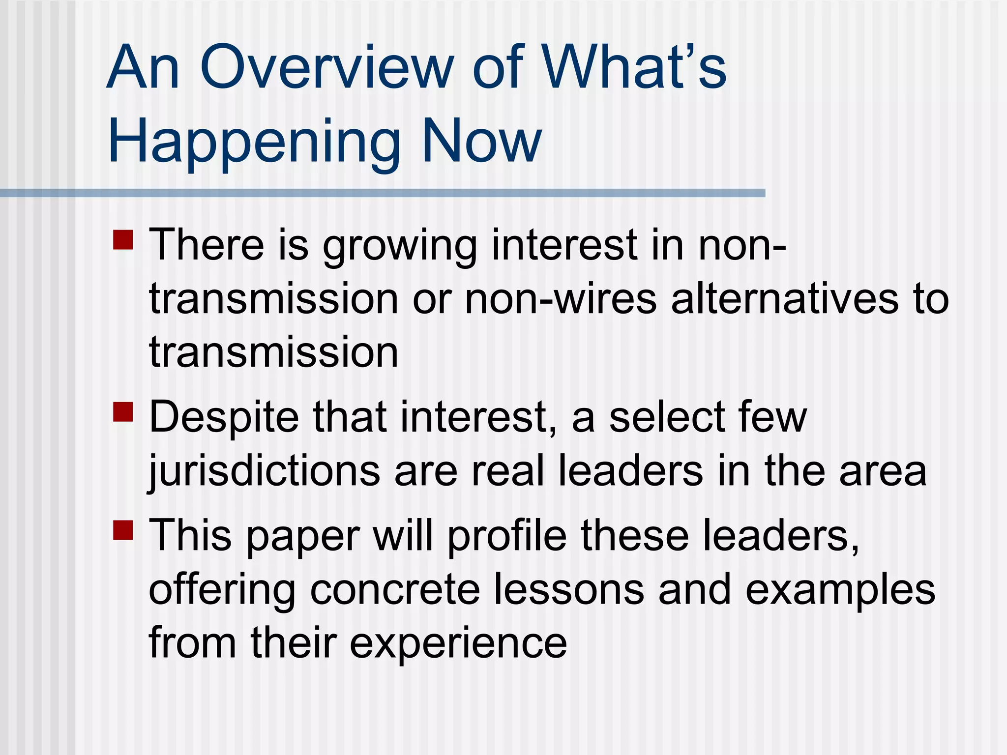Non-Wires Alternatives to Building Transmission | PPT