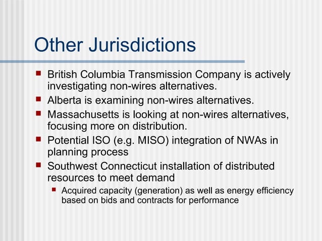 Non-Wires Alternatives to Building Transmission | PPT | Power and ...
