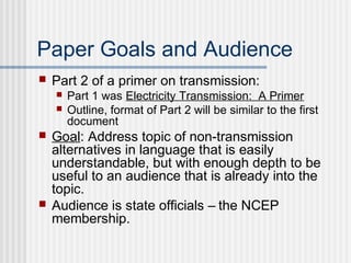 Non-Wires Alternatives to Building Transmission | PPT