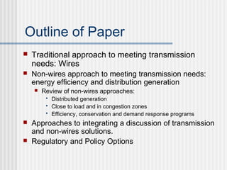 Non-Wires Alternatives to Building Transmission | PPT