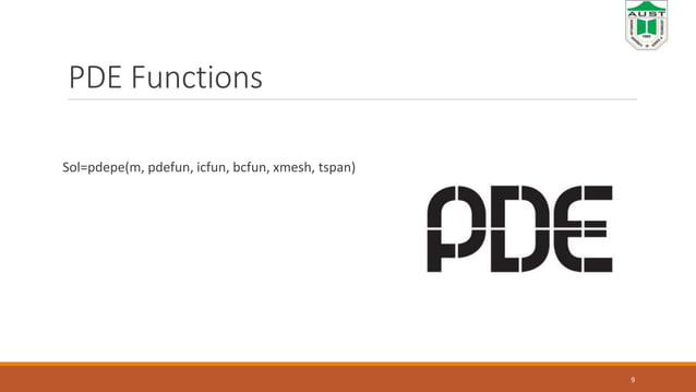 Presentation on Matlab pde toolbox | PPTX | Physics | Science