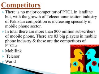presentation-on-ptcl.pptx | Telecommunications Industry | Industries