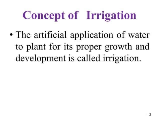 Role Of Irrigation In Agriculture | PPTX