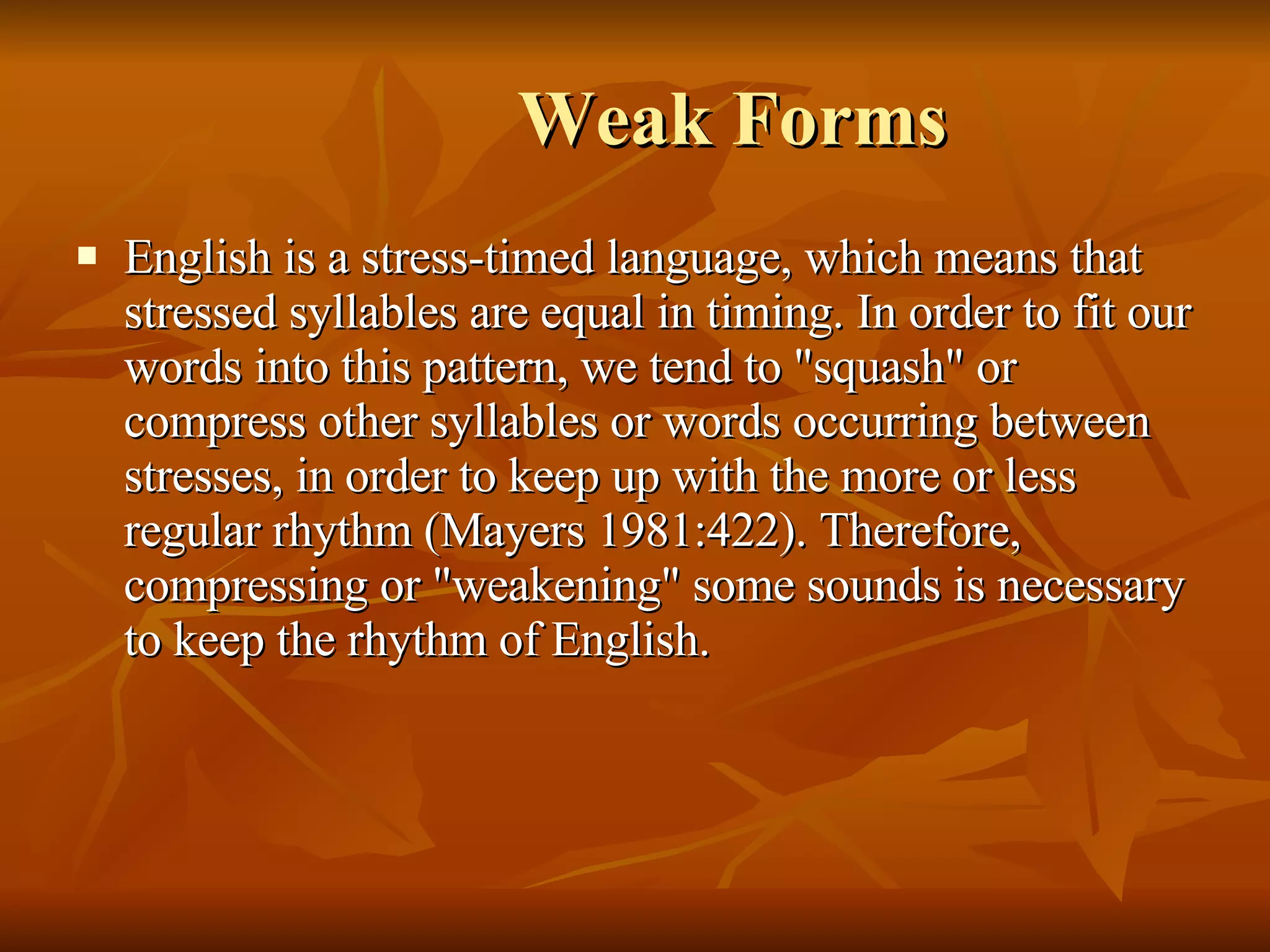 Presentation On Weak Syllables | PPT