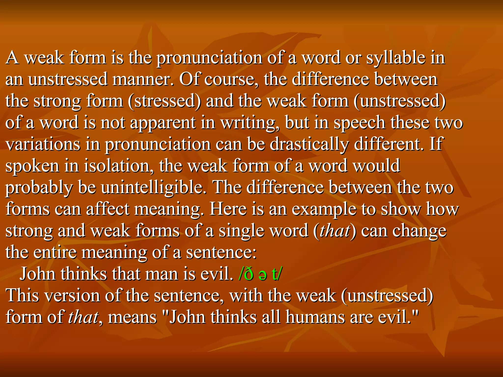 Presentation On Weak Syllables | PPT