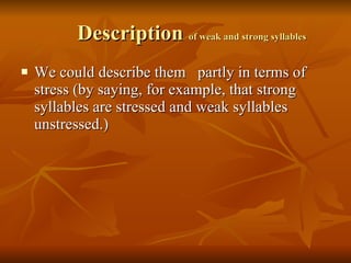 Presentation On Weak Syllables | PPT