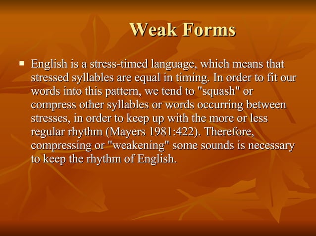 Presentation On Weak Syllables | PPT