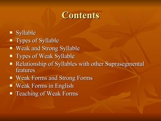 Presentation On Weak Syllables | PPT