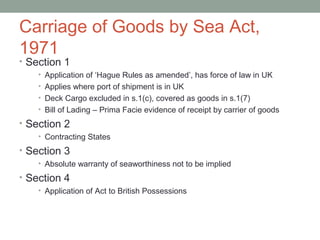 Outline of Conventions and Legislation applicable to Bills of Lading in ...