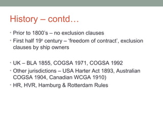 Outline of Conventions and Legislation applicable to Bills of Lading in ...