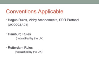 Outline of Conventions and Legislation applicable to Bills of Lading in ...