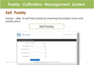 PADDY CULTIVATION MANAGEMENT SYSTEM | PPTX