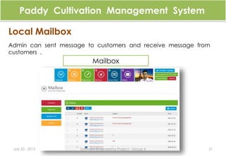 PADDY CULTIVATION MANAGEMENT SYSTEM | PPTX