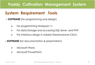 PADDY CULTIVATION MANAGEMENT SYSTEM | PPTX