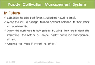 PADDY CULTIVATION MANAGEMENT SYSTEM | PPTX