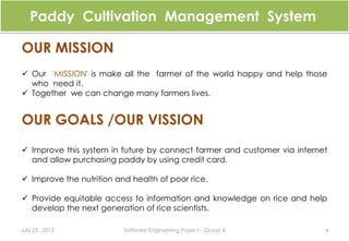 PADDY CULTIVATION MANAGEMENT SYSTEM | PPTX