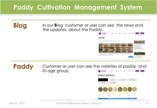 PADDY CULTIVATION MANAGEMENT SYSTEM | PPTX