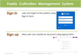 PADDY CULTIVATION MANAGEMENT SYSTEM | PPTX