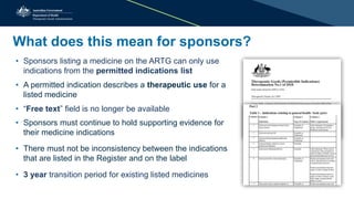 Presentation: Permitted indications for listed medicines - Completing ...