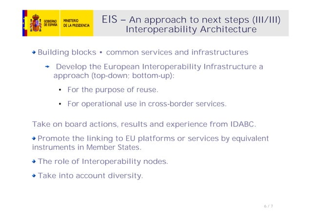 European Interoperability Strategy (EIS), Presentation perspectives ...