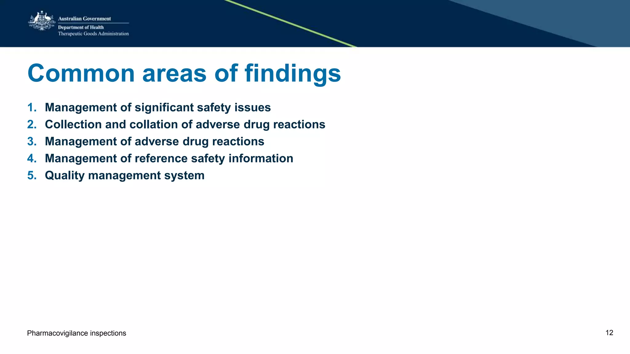 TGA Presentation: Pharmacovigilance inspections | PPTX