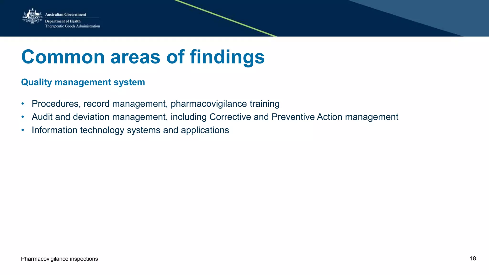 TGA Presentation: Pharmacovigilance inspections | PPTX