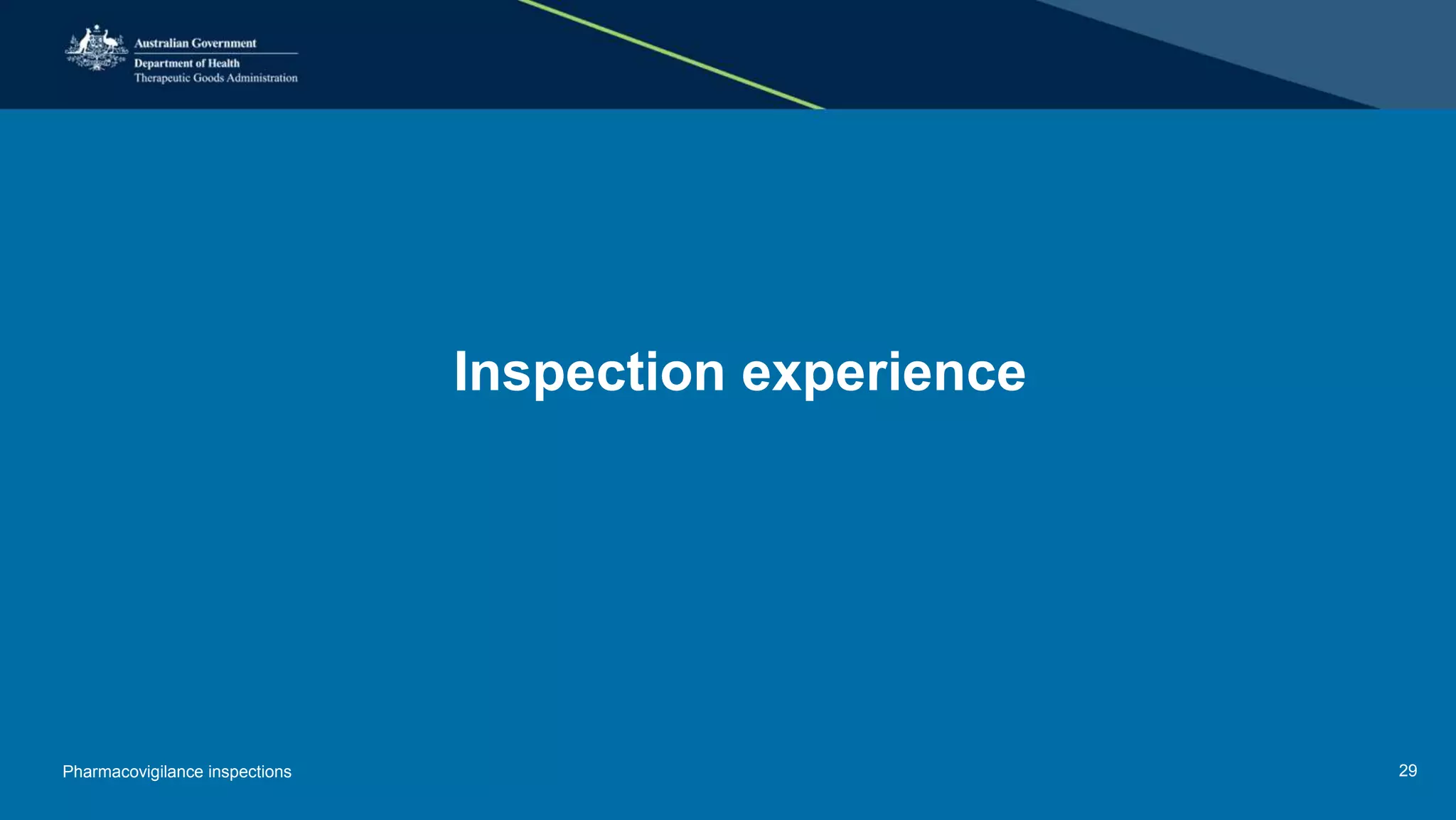 TGA Presentation: Pharmacovigilance inspections | PPTX