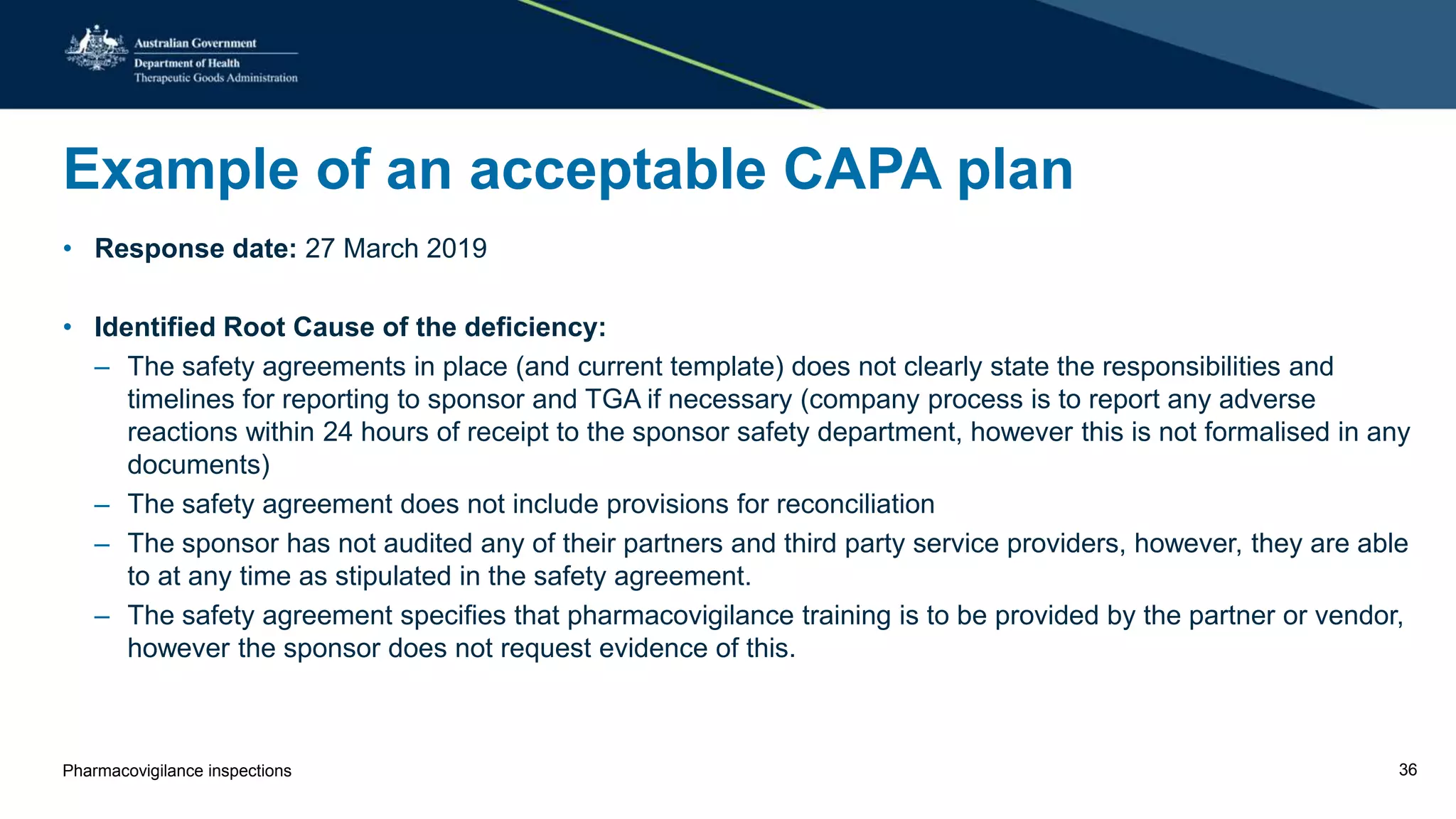 TGA Presentation: Pharmacovigilance inspections | PPTX