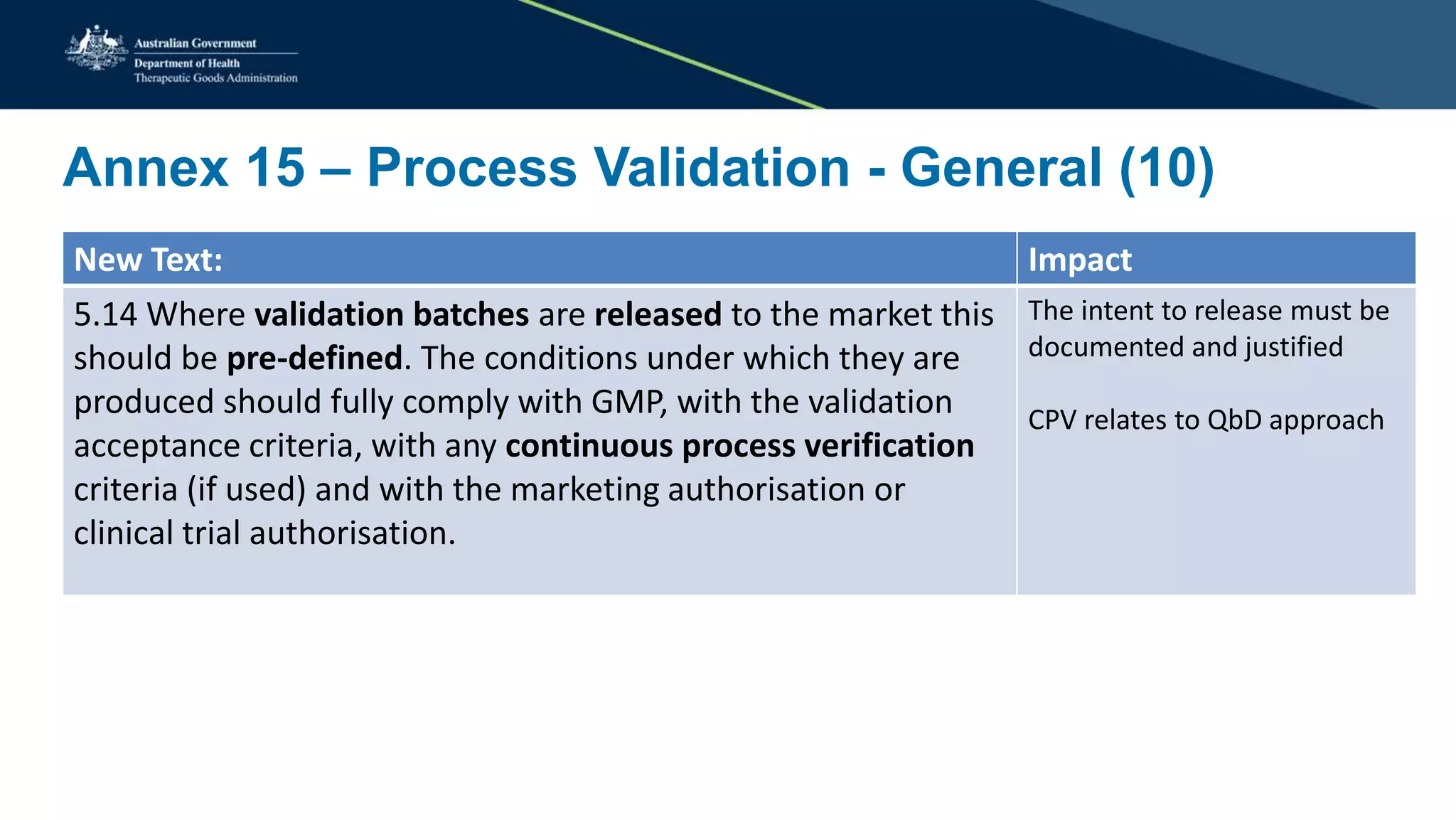 PIC/S Guide to GMP PE009-13 - Key changes to Annex 15 - Qualification and validation | PPTX