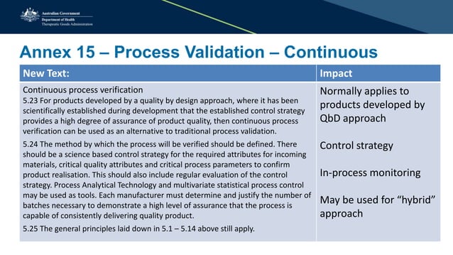 PIC/S Guide to GMP PE009-13 - Key changes to Annex 15 - Qualification and validation | PPTX