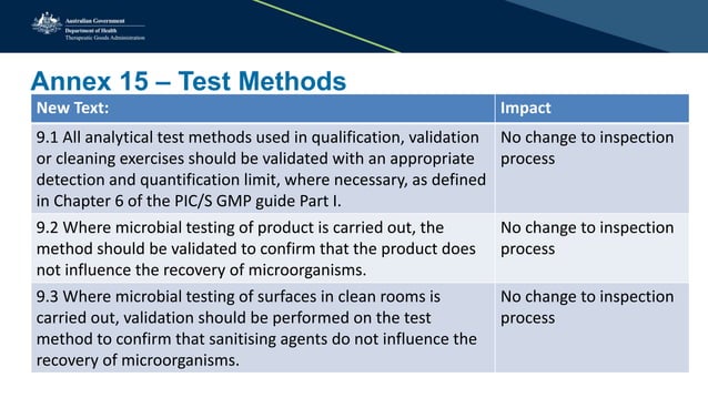 PIC/S Guide to GMP PE009-13 - Key changes to Annex 15 - Qualification and validation | PPTX
