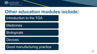 TGA presentation: Postmarket Monitoring | PPTX