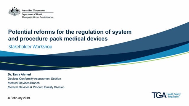 TGA Presentation: Potential reforms for the regulation of system and ...