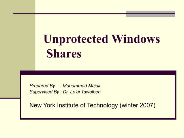 Presentation Prepared By: Mohamad Almajali | PPT