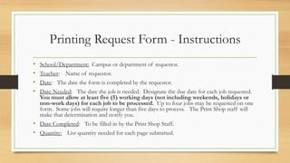 Print Shop Procedures | PPTX