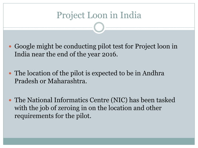 Presentation project loon | PPTX | Computer Networking | Computing