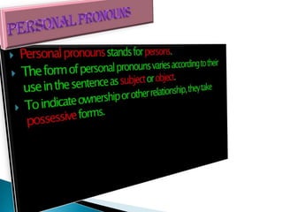 Presentation pronouns | PPT