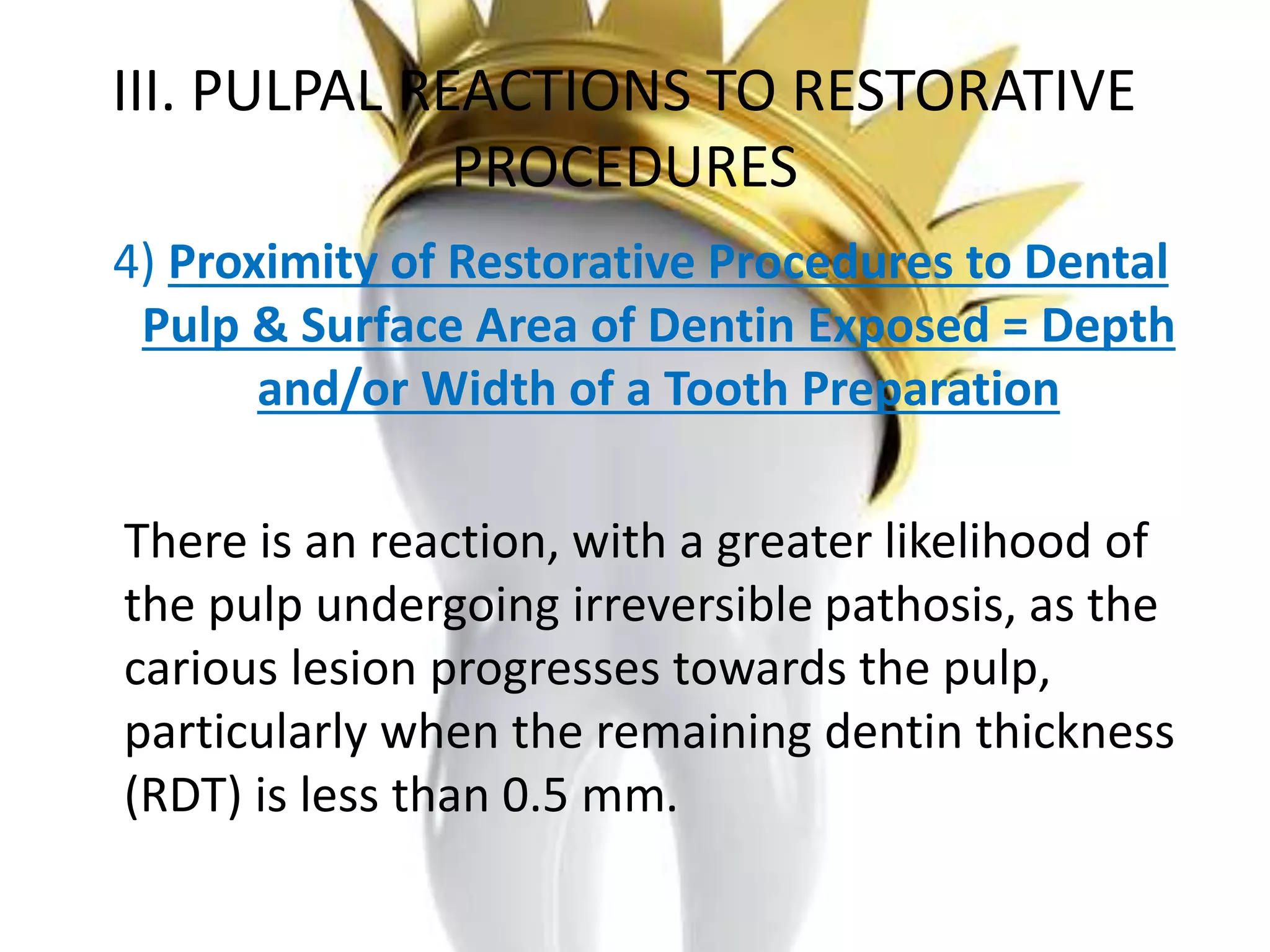 Pulpal Reactions to Dental Caries and Dental Proceudres | PPTX