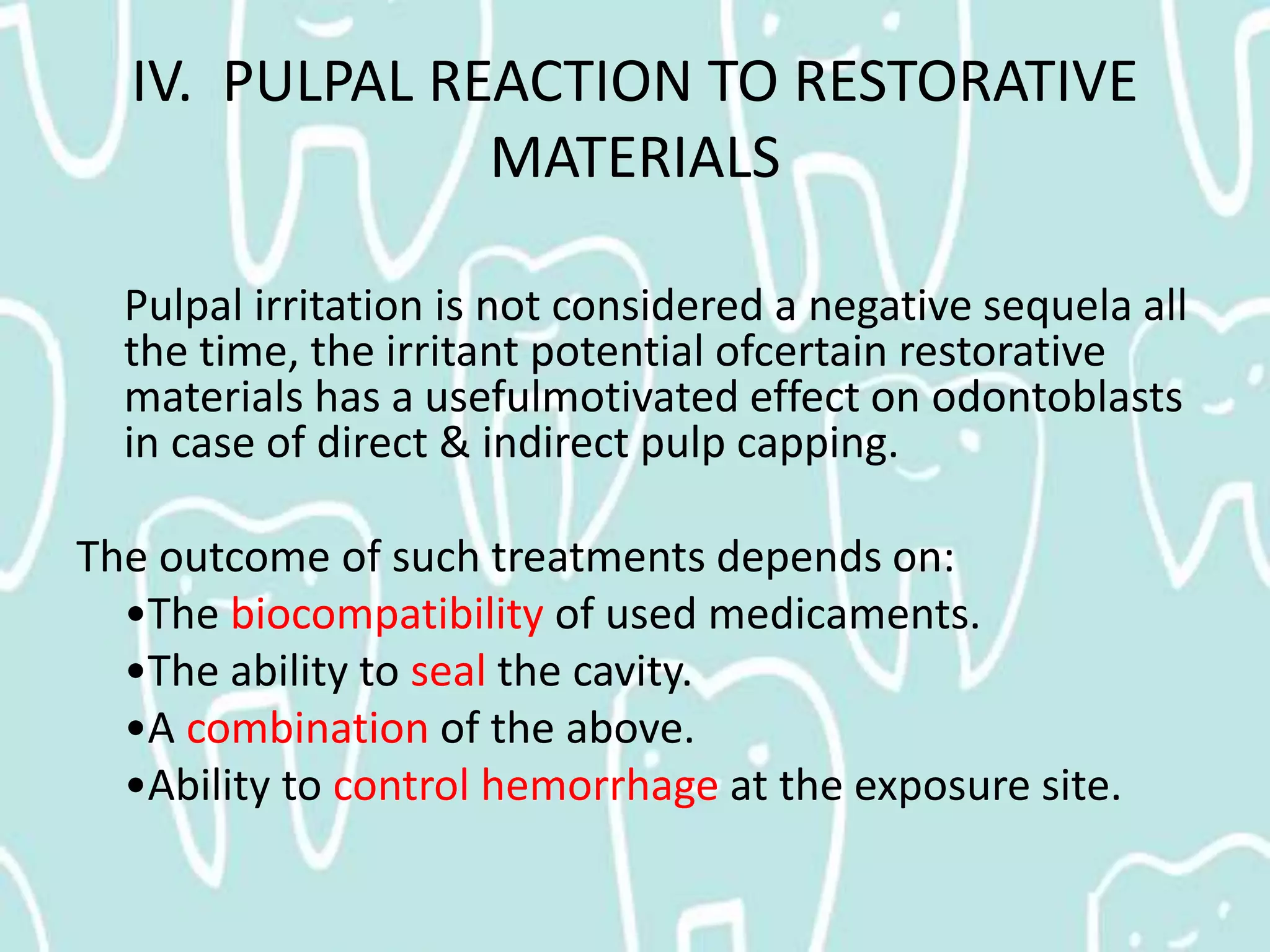 Pulpal Reactions to Dental Caries and Dental Proceudres | PPTX