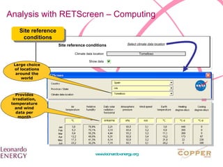 Small Scale Photovoltaic Installations - Use of RETScreen Software ...