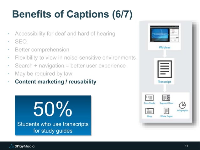 Quick Start to Captioning Webinar: 11-06-2014 | PPTX